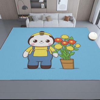 Generic Paillasson Antid&eacute;rapant Bleu 140 x 200 cm, Tapis de Sol dint&eacute;rieur Lavable pour entr&eacute;e Cuisine Chambre &agrave; Coucher paillasson d&eacute;coratif, imprim&eacute; Dessin 