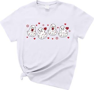 Generic T-shirt graphique pour femme pour la Saint-Valentin 2026, blanc, XXL