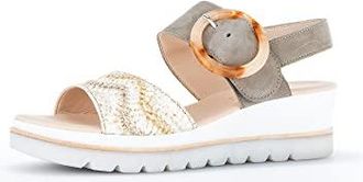 Gabor Femme Sandales, Dame Sandales compensées,Plates,Sandales à Talon compensé,Chaussures dété,Confortables,Vert (Jungle.Schilf),41 EU / 7.5 UK
