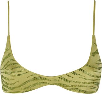 MC2 Saint Barth Femme, Maillots de bain, Vert, Taille: 38 FR Paloma Deep Scoop Bralette Top