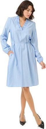 Kaffe Femme, Robes, Bleu, Taille: 48 FR Élégante Robe Chambray avec Ceinture