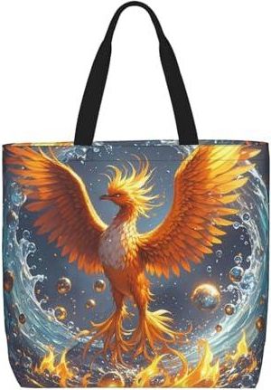 Generic Ph&eacute;nix De Feu Et DEau Sac A Main Femme L&eacute;ger Sacs Grand Sac Fourre Tout Pour Travail Shopping Plage