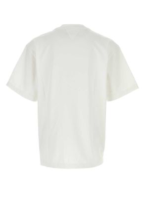 Bottega Veneta Mens White Cotton T-Shirt Exterior Exterior: T-shirts And Polos