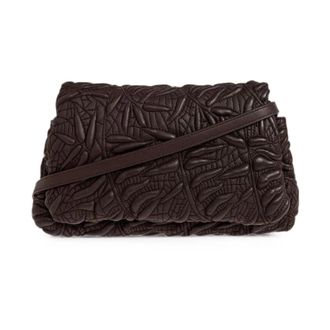 Munthe Foluke Blumen-Clutch aus Leder mit Pr&auml;gung - - Bags - Damen - Braun - ONE SIZE