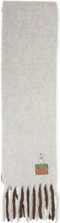 Loewe T&uuml;cher & Schals - Alpaca Blend Scarf With Contrasting Fringes - Gr. unisize - in Wei&szlig; - f&uuml;r Damen