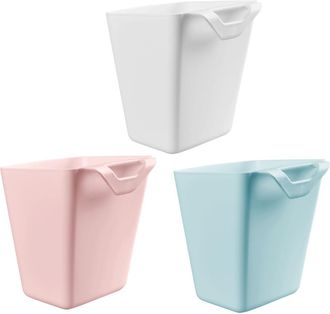 Amosfun 3 St&uuml;Ck H&auml;Ngende Becherhalter Trolley Aufbewahrungskorb, Rollwagen Zubeh&ouml;R, 12x11x13 Cm, Pp Kunststoff, Blau/Wei&szlig;/Rosa, F&uuml;R K&uuml;Che, B&uuml;Ro, Bad, Pflanzen