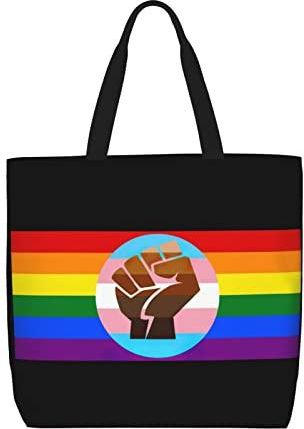 Generic Sac Fourre-Tout Mois Des Fiert&eacute;s Lgbtq+ Alli&eacute;(E) Sac Biblioth&egrave;que R&eacute;utilisable Avec Poign&eacute;es Sacs En Toile Pour Femmes, Pour Femmes, Filles, Tous Les 