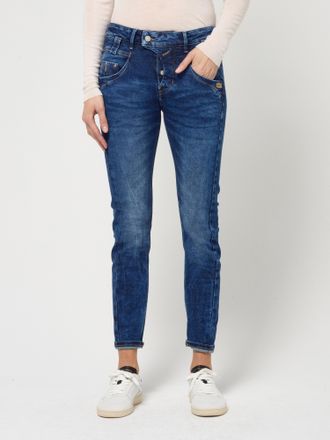 Gang Slim-fit-Jeans GANG 94MARGE, Damen, Gr. 26, N-Gr, blau (used schwarz denim), Denim/Jeans, Obermaterial: 90% Baumwolle, 6% Polyester, 4% Elasthan, slim