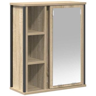 vidaXL Vidaxl - Meuble murale de salle de bain miroir ch&ecirc;ne sonoma 50x21x60 cm