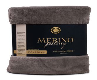 G&ouml;zze Gem&uuml;tliche Kuscheldecke, Merino Feeling, Wendbar, Hohe Dichte 600 g/m&sup2;, 180 x 220 cm - Anthrazit