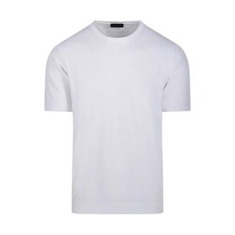 Roberto Collina Homme, Tops, Blanc, Taille: L Bianco Pull Col Rond