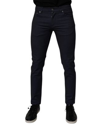 Dolce & Gabbana Mens Dark Blue Cotton Stretch Skinny Denim Jeans Elastane Clothing