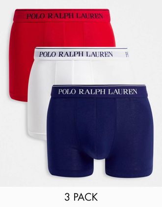 Polo Ralph Lauren 3er-Pack klassische Unterhosen in Marineblau, Rot und Wei&szlig;-Navy