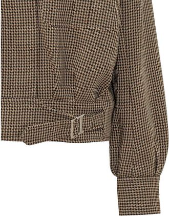 Seafarer Houndstooth Virgin Wool Jacket - Brown