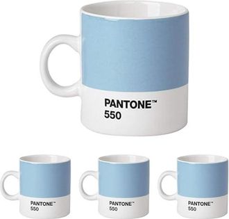Copenhagen Design Pantone Espressotasse, Porzellan, Light Blue 550, 6.1 x 6.1 x 8.2 cm (Packung mit 4)
