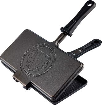 Victoria Sandwichmaker aus geh&auml;rtetem Gusseisen, 27 x 14 cm, doppelseitige Sandwich-Pfanne, Panini Maker-Toaster, Cast Iron geh&auml;rtet, um eine ungiftige Antihaf