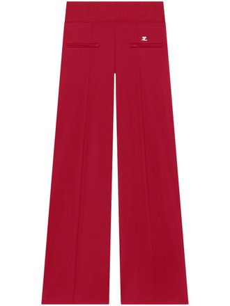 Courrèges pantalon de jogging à plis marqués - Rouge