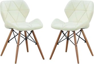Milani Home Naomie - Sedia Moderna In Ecopelle E Legno Set Da 2