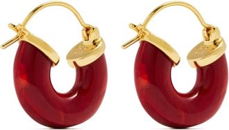 Anni Lu Goldcreolen aus rotem Kunstharz