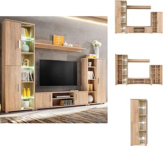 vidaXL Vidaxl - tv Wohnwand mit LED-Leuchten Sonoma Eiche - TV-Wand - Fernsehschr&auml;nk - Wohnwand - Sideboard - Wohnzimmer Dekoration