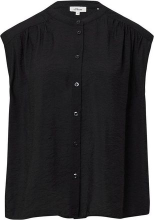 s.Oliver Blusentop Bluse Weites Blusentop mit Raffung und Spitzen-Detail