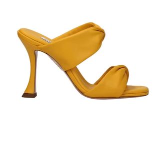 Aquazzura Twist 95mm Yellow Leather Sandals Size 38