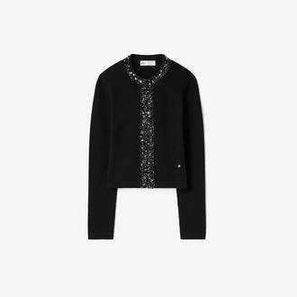 Tory Burch Verzierter Kendra Cardigan aus Wolle
