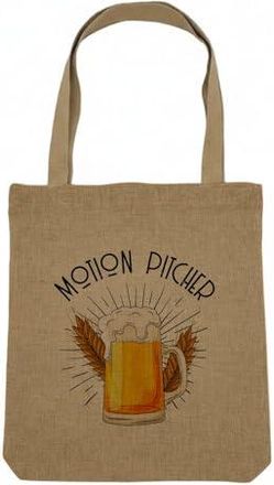 Fabulous Sac Shopping Tote Bag Aspect Lin - Motion Pitcher Bar Beer Cinema Party - Sac de Courses Toile Epaisse 360g Beige Naturel Cabas Port&eacute; Epaule Solide Im