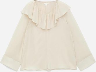 Arket Bluse Mit R&uuml;schenkragen -Beige