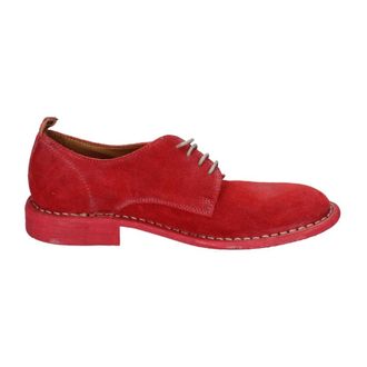 Moma Elegante Schn&uuml;r-Ballerinas aus Wildleder - - Shoes - Damen - Rot - 37 EU