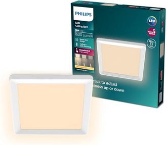 Philips LED SceneSwitch Deckenleuchte (12 W), rechteckig (30x30cm), mit warmweißen Licht, dimmbar, weiß