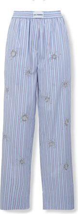 Des_Phemmes DES Phemmes, Femme, Pantalons, Bleu, Taille: 34 FR Crystal-Embellished Striped Pantalons