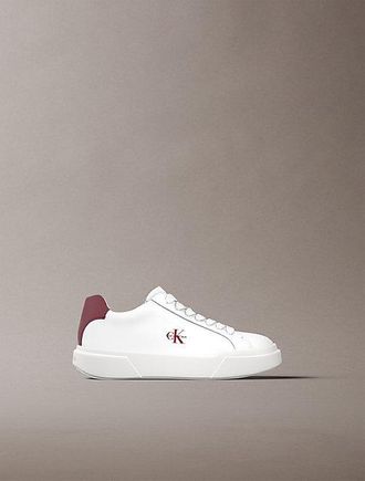 Calvin Klein Sneakers Aus Leder Mit Charakteristischem Logo - Bright White/rhubarb - Herren - EU 41