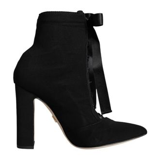 Dolce & Gabbana Schwarze Wildleder Schn&uuml;r-Stiefeletten - - Shoes - Damen - Schwarzk - 35 1/2 EU