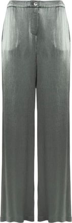 Nenette Femme, Pantalons, Vert, Taille: 42 FR Pantalon Large Crinkle Raso