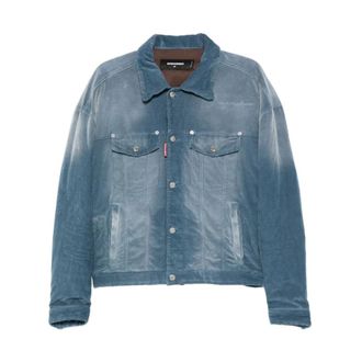 Dsquared2 Blaue Denimjacke mit Klappentaschen - - Jackets - Herren - Blau - XL