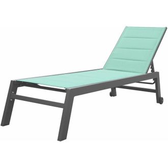Happy Garden Happy Garden - Bain de soleil barbados en textil&egrave;ne vert deau - aluminium anthracite
