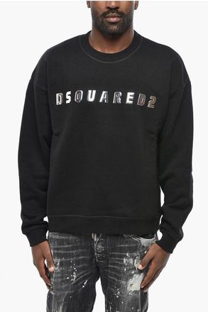 Dsquared2 Fleeced Cotton RELAX FIT Crew-neck Sweatshirt with Embossed size Xs