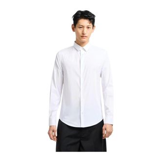 Emporio Armani Homme, Chemises, Blanc, Taille: S Camicia