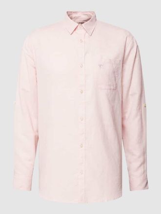 Guess Regular Fit Freizeithemd aus Leinen-Baumwoll-Mix