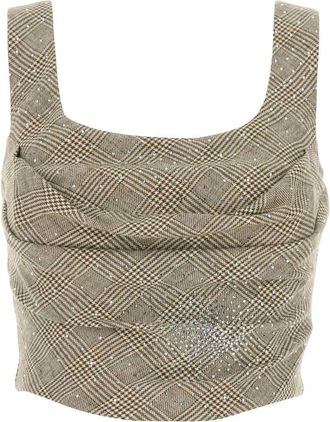 Giuseppe Di Morabito Femme, Tops, Beige, Taille: 38 FR Corsage Brod&eacute;e en M&eacute;lange de Coton