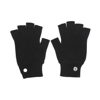 Rick Owens Homme, Accessoires, Noir, Taille: ONE Size Gants en Laine Noire Aw25