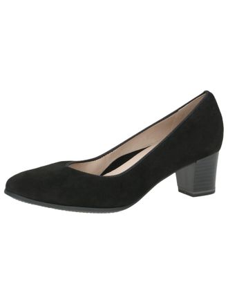 Caprice Damen Pumps aus Leder mit Blockabsatz, Schwarz (Black Suede), 36.5 EU