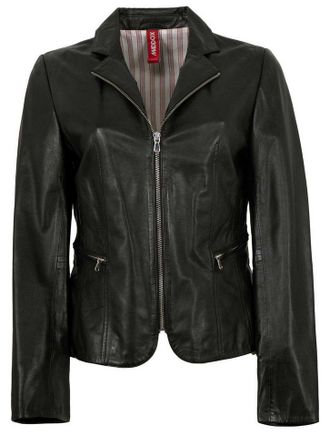 Maddox Lederjacke Inka MADDOX - Damen Lederjacke Blazer Lammnappa schwarz