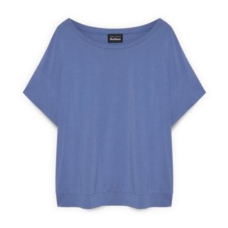 Fiorella Rubino Viskose-Jersey-T-Shirt - - Tops - Damen - Blau - XS/S
