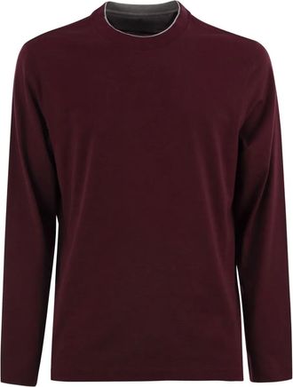 Brunello Cucinelli t-shirt &agrave; manches longues - Rouge