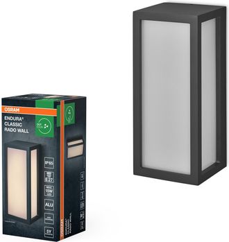Osram ENDURA CLASSIC RADO W Außenleuchte, Wandleuchte, E27-Fassung, dunkelgrau, Aluminium, schnelle & einfache Installation, mattierter Diffusor, IP65 Schut