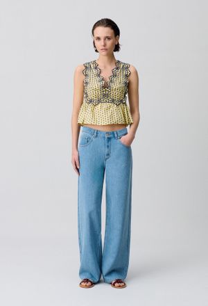 Claudie Pierlot Top d&eacute;bardeur volant&eacute;