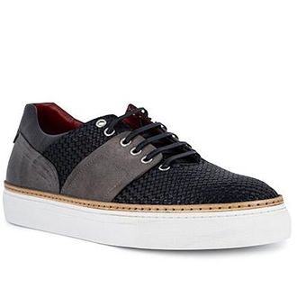 Rosso E Nero Herren Sneaker blau Glattleder