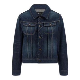 Tom Ford Homme, Vestes, Bleu, Taille: S Japanese Stonewashed Denim Jacket